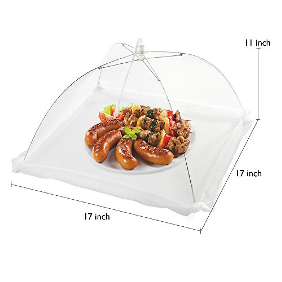 (Set of 4) Large Pop-Up Mesh Screen Food Cover Tents - Keep Out Flies, Bugs, Mosquitos - Reusable