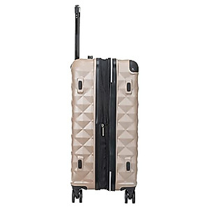 Kenneth Cole REACTION Diamond Tower Collection Lightweight Hardside Expandable 8-Wheel Spinner Travel Luggage, Rose Champagne, 24-Inch Checked