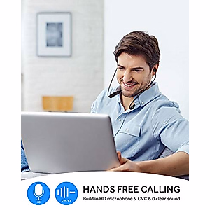 Yamipho Bluetooth Headphones Wireless Earbuds - HiFi HD Stereo Bluetooth 5.0 Earphones Neckband Sports Headsets for Workout Gym, IPX7 Waterproof CVC 6.0 Noise Cancelling 12 Hours Playtime