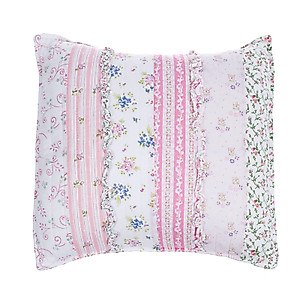 Cozy Line Home Fashions Pink Rose Romantic Ruffle Floral Flower Decor Pillow (Pink Lace, Decor Pillow - 1pc)