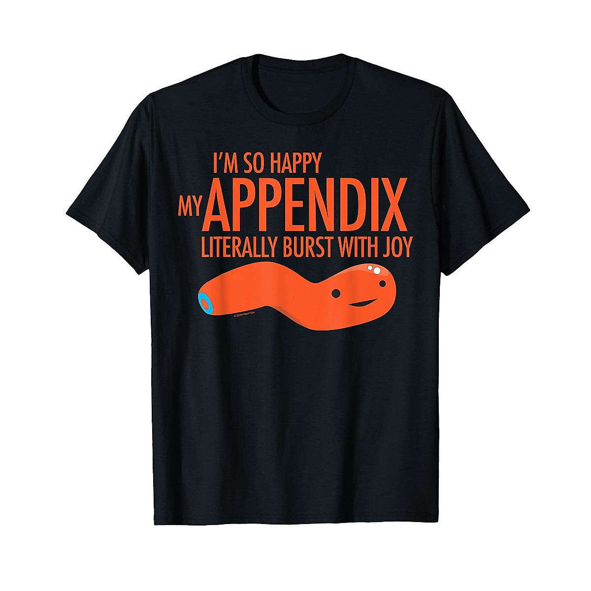 I Heart Guts Cute Appendix Funny Appendectomy Appendicitis Humor Design T-Shirt