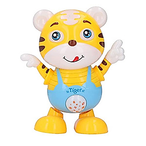 VGEBY Dancing Robot Toy, Dancing Robot Toy Cute Cartoon Tiger Electric Light Music Eco Friendly Safe Durable Kids Robot for Kids