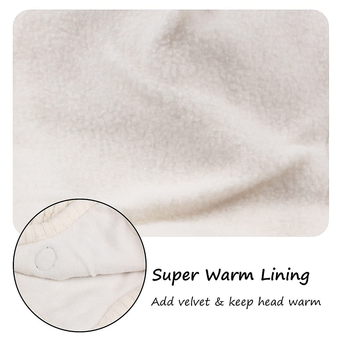 Bamery Winter Baby Infant Girl Beanie Knitted Toddler Baby Boys Hat Fleece Lined Earflap Hats with Pompom 0-4 Years (White, S)