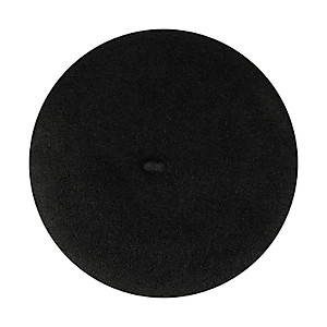 Gllutt Beret Hat Artist French Style Warm Thick 90% Wool Solid Color for Women (Black)