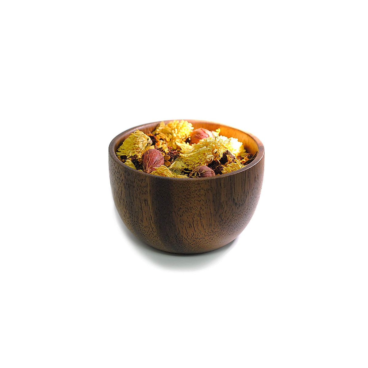 Islandoffer Japanese-style Acacia Small Wooden Bowl Ingredient Bowl Salad Dressing Bowl Miso Soup Bowl Decorative Bowl 3.9X3.1in(1pc)