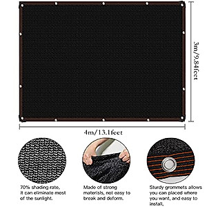 Garden 70% Shade Cloth,Sunblock Shade Cloth Black Shade Cloth Resistant Sun Shade Cloth,Garden Black Sun Shade Cloth for Plants Greenhouse Patio Vegetables Dogs Outside (9.8 x 13.1 Ft)