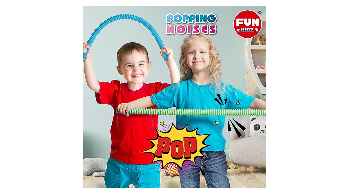 Jumbo & Mini Pop Tubes Toddler Fidget Toys, FunKidz 21Pack Expandable ...