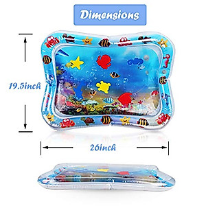 Fanuk Inflatable Tummy Time Baby Play Mat for Kids Infants as Fun Time Play Activity Center Your Baby's Stimulation Growth, blue