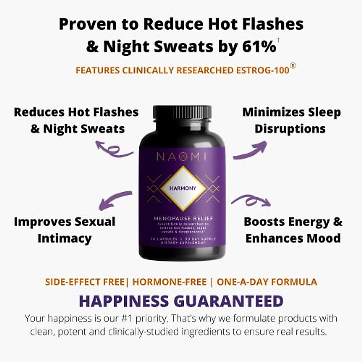 NAOMI Harmony - Menopause Relief, Balance Hormones, Natural Support for Hot Flashes - Menopause Supplements for Women - 30 Veggie Menopause Support Capsules