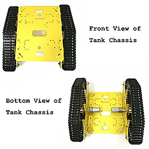 Swaytail Professional TS300 Shock Absorption Robot Tank Chassis with Suspension Supporting Holder for Arduino Raspberry Pie, RC Tracked Model with 2pcs DC Encoder Motor for STEAM Teaching