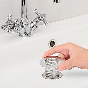 3pcs Bathtub Drain Cover, Hair Catcher Shower Drain Stainless Steel Deep Hair Catcher Hair Strainer Shower Drain Filter for Sink Strainer, Bathtub