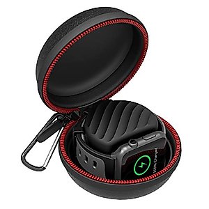 HALLEAST Compatible with for Apple Watch Charger Stand Holder, Charging Station EVA Hard Protective Storage Case Dock for iWatch Series 8 7 SE 6 5 4 3 2 1 38mm 40 41 42 44 45mm, No Charger, Black