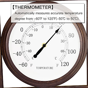BESTIME 66285A Three-in-one Metal Wall Clock.Thermometer,Hygrometer,Weatherproof,Indoor,Outdoor,Weather Resistant.Whether Industrial,Country,Rustic.