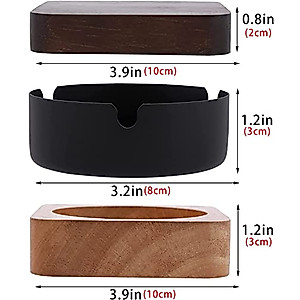 Cool wooden outdoor ashtrays for cigarettes patio with a Stainless Steel FriyGardcn Cute square ashtray for weed for Outdoor or Indoor
