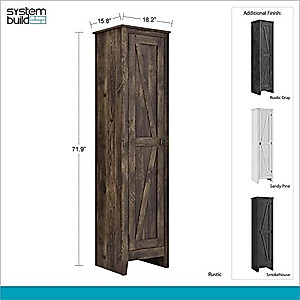 Ameriwood Home SystemBuild Storage Cabinet, Black Oak