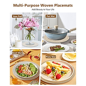 Trivets for Hot Dishes, 5 PCS Minimalist Cotton Pot Holders Kitchen Table, Counter Home Decor Essentials, Heat Resistant Hot Pads Plate Mats for Hot Pots and Pans, 7 Inch