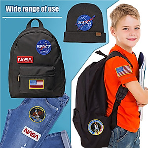 7pcs NASA Patch, Iron On Patches Space Badge Sew On Space Shuttle Embroidered and US Flag Patches for Jackets Backpacks Caps Hats Bags Clothing