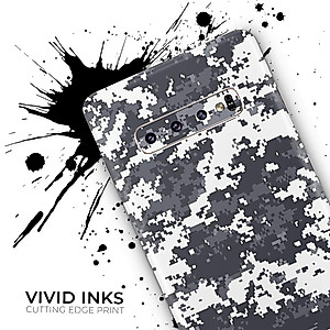 DesignSkinz White and Gray Digital Camouflage Protective Vinyl Decal Wrap Skin Cover Compatible with The Samsung Galaxy S20 (Screen Trim & Back Glass Skin)