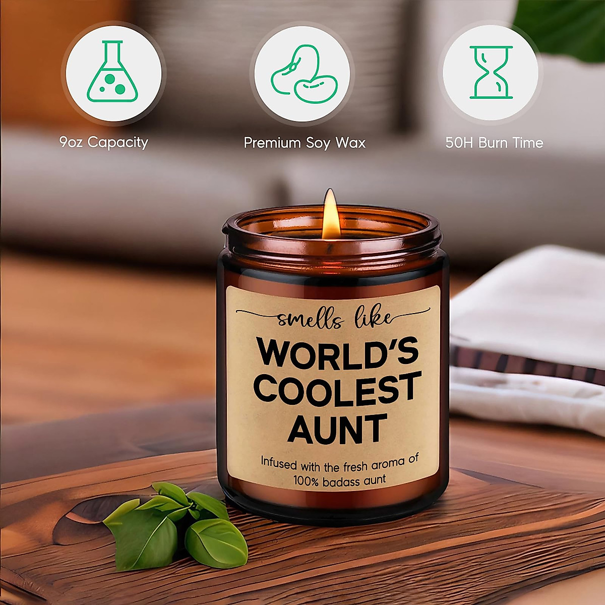 GSPY Cool Aunt Candles - Gifts for Aunt - Aunt Gifts from Niece, Nephew - Cool Aunt Gifts, Aunt Candle - Aunt Birthday Gifts - Funny Christmas Gifts for Aunt, Auntie - Best Aunt Ever Gifts