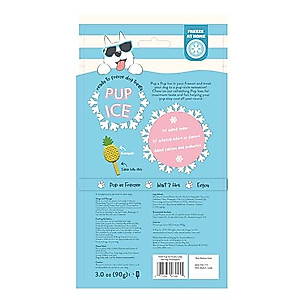 Pup Ice- Ready to Freeze at Home Dog Treats-Edible Chews for Small Breed Dogs & Puppies with Real Chicken to Keep Your Pup Cool Year Round, Fruity Lollies Pineapple Flavor, 3pcs