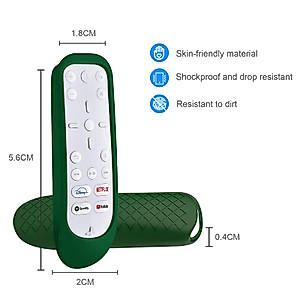 AKNES Silicone Cover for Playstation 5 Media Remote, Protective Skin Sleeve Case for PS5 Remote Control, with Hand Strap, Shockproof, Anti-Slip, Skin-Friendly,Bumper Back Cover - Green