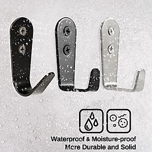 IBERDE Wall Hooks,Stainless Steel Hook, Heavy Duty Wall Hook Wall Hanger Key Hook Wall Mounted Coat Hook Metal Wall Hooks for Hanging Garage Hook Storage Hooks Screw Utility Hooks, 8 Pack (Silver)