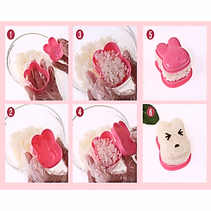 Halloluck 3 Pack DIY Sushi Rice Decorating Mold Picnic Kitchen Animal Mold Rice Mold Shaper Bento Accessories