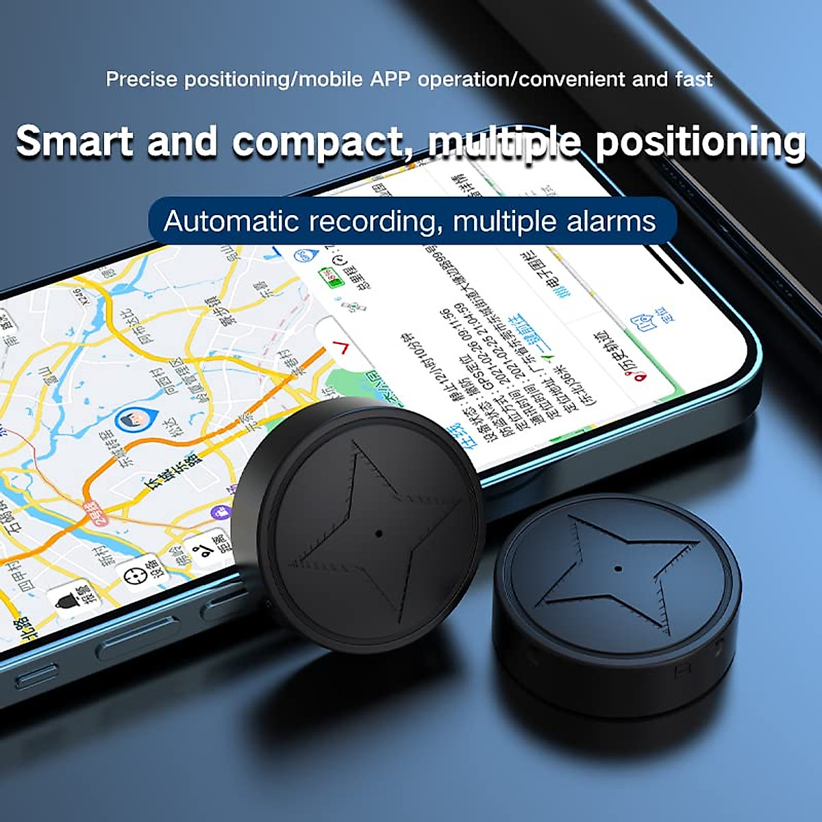 GPS Strong Magnetic Car Vehicle Tracking Anti-Lost Tracker, Multi-Function GPS Mini Locator, Monitoring, Automatic Recording/Voice Activated Callback with App, for Vehicles