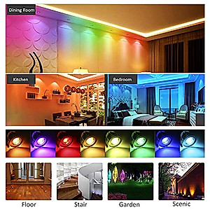 Lixada Recessed LED Deck Light 16 RGBW Colors/4 Lighting Modes Remote Control IP67 Waterproof LED in Ground Lights for Outdoor Yard Garden Stair Patio Pool Deck Kitchen -10Pack - RGBW Colors (30mm)