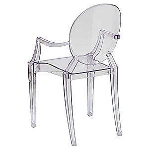 Flash Furniture Max 4 Pack Ghost Chair with Arms in Transparent Crystal