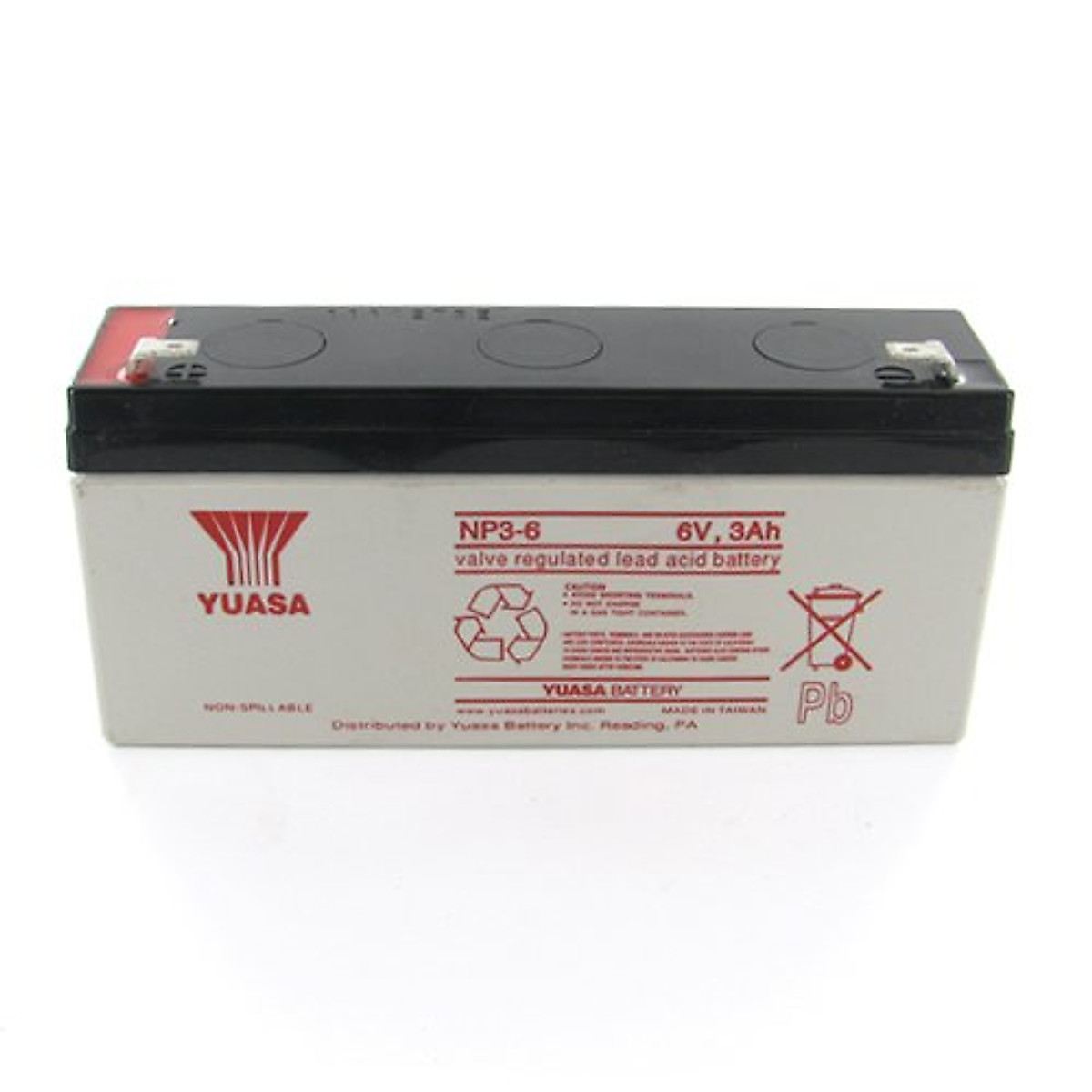 Yuasa NP3-6 6V/3Ah Sealed Lead Acid Battery with F1 Terminal