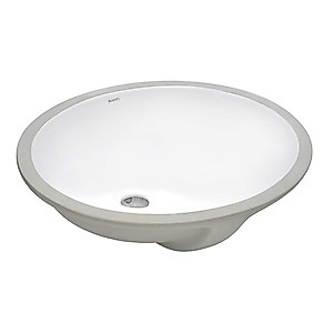 Ruvati 16 x 13 inch Undermount Bathroom Vanity Sink White Oval Porcelain Ceramic with Overflow - RVB0616