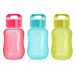 UPSTYLE Mini Plastic Coffee Travel Mugs Water Bottle Sports Water Bottle Cup for Milk, Coffee, Tea, Juice Size 180ml (6oz), Pack of 3
