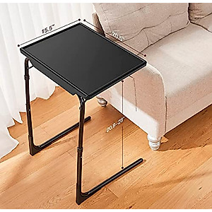 Totnz TV Tray Table, Folding TV Dinner Table Comfortable Folding Table with 3 Tilt Angle Adjustments for Eating Snack Food, Stowaway Laptop Stand (2 Pack)