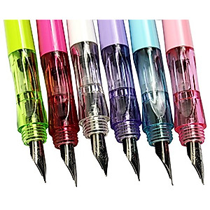 Gullor Jinhao Fountain Pen Shark Design, Fine Nib, 6 Candy Colors, 6PCS