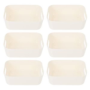 VOSAREA Jewelry Organizer Tray 6pcs Desktop Storage Baskets Plastic Storage Baskets Bins Container Organizer with Handle for Home Office Book Makeup Toy Storage Organizer