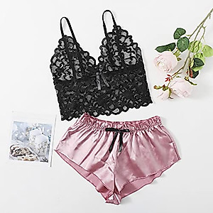 My Orders Placed Women's Lingerie, Sleep & Lounge Sexy Lace Lingerie Set Exotic Boudoir Underwear Sets Cute Fashion Lounge Sleepwear for Sex Naughty Underwire Bra and Panty Set Chemise