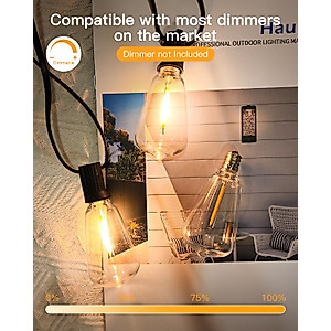 GLUROO LED String Light Bulbs, ST38 Shatterproof LED Replacement Bulbs for Outdoor String Lights Eidison Bulb fits E12 C7 Screw Base, 1Watt Equvanlent to 7Watt Incandescant Bulbs, Warm White, 25 Pack