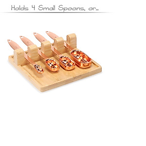 Premium Bamboo Four (4) Spoon Rest | 100% Organic Bamboo Wooden Holder for Spoons, Spatulas, Ladles, Teaspoons and Other Kitchen Cooking Utensils | 100% Food Safe & Premium Quality | by Bamboo Delight