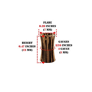 BIG GAUGES 2 Pairs Coconut Wood 4gauges 5 mm Double Flared Saddle Piercing Jewelry Ear Flesh Tunnel Stretcher Earring Lobe Plugs BG6932