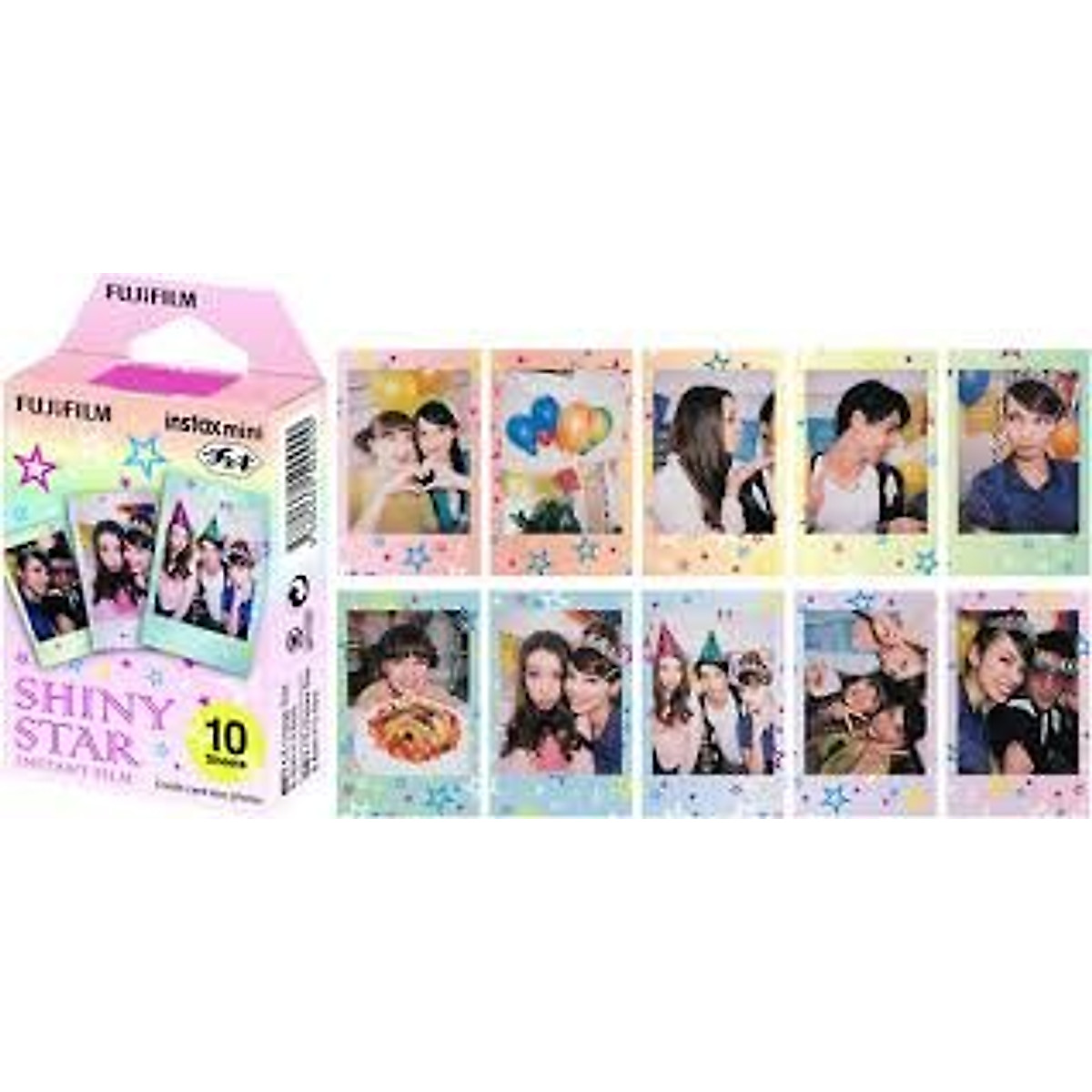 Fujifilm Instax Mini Instant Film Bundle, Candy Pop, Stained Glass, Stripe, Shiny Star, Single Pack, 50 Sheets