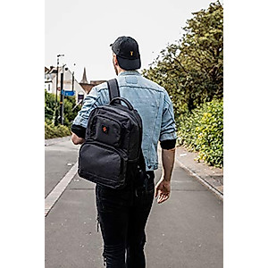 ZAZZY Backpack with Lock Carbon Fiber Backpack with Combination Lock Travel Backpack for Men & Women Black