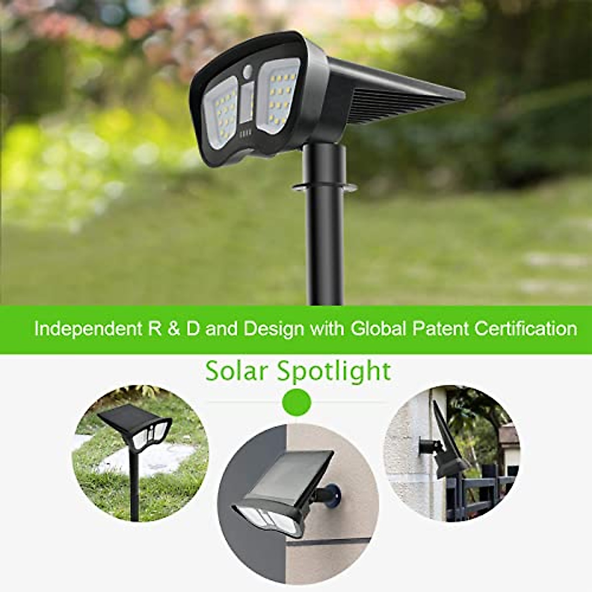 Muasdae Solar Outdoor Lights, Solar Lights Outdoor Waterproof, Solar Spot Lights Outdoor, IP67 Waterproof Adjustable Wall Light for Patio Pathway Yard Garden Driveway Pool