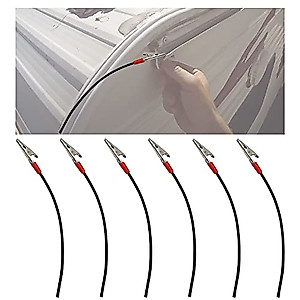 scottchen PRO RV Rain Gutter Spout Extender Trailer Camper Rain Diverter Hack Extended 7.5in Reduce Dirty and Black Streaks 6pack(Black/Red)