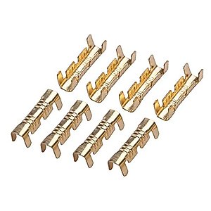 100 pcs Brass Connectors Kit, Male and Female Spade Quick Splice Quick Electric Wiring Butt Connector for for Car Audio Speaker AWG 22-14 Gauge