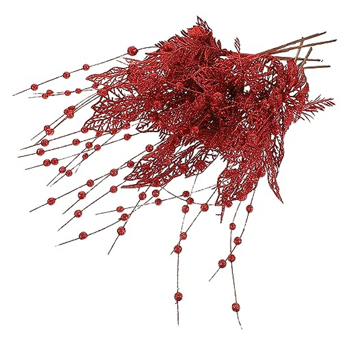 BESTOYARD 8pcs Decor Berries Artificial Floral Picks DIY Berry Adornment Artificial Berry Stem Fake Berry Christmas Tree Picks Artificial Berry Picks Christmas Picks Resin Branch Plug-in