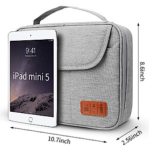 HOLIMET Cable Organiser Bag,Electronic Accessories Bag Double Layer for Travel Waterproof Cord Storage Organizer Bag for iPad, Kindle, Hard Drives, Cables, Chargers,Power Bank and More(Grey)