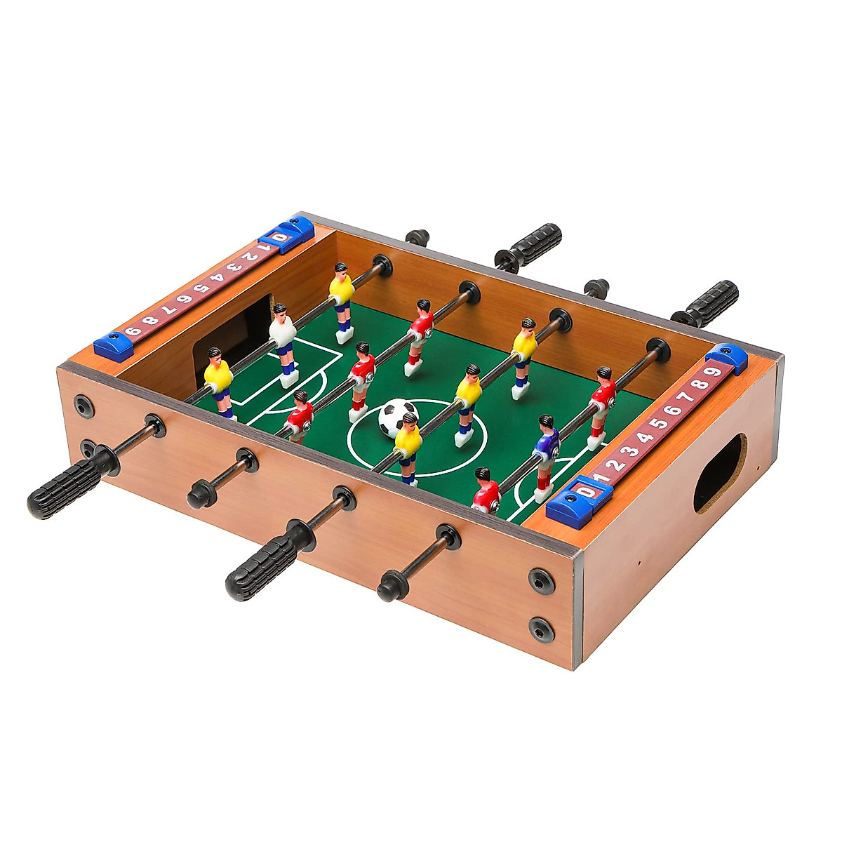Shevshavan 14(inch) Small Foosball Table for Little Kids Table Top Wooden Hockey Game Tabletop Soccer/Foosball Game Mini Foosball Table Football Table Birthday Gift(14 inch)