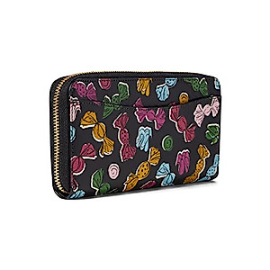 Kate Spade New York Bon Bon Candy Print Zip Around Continental Wallet Black Multi One Size