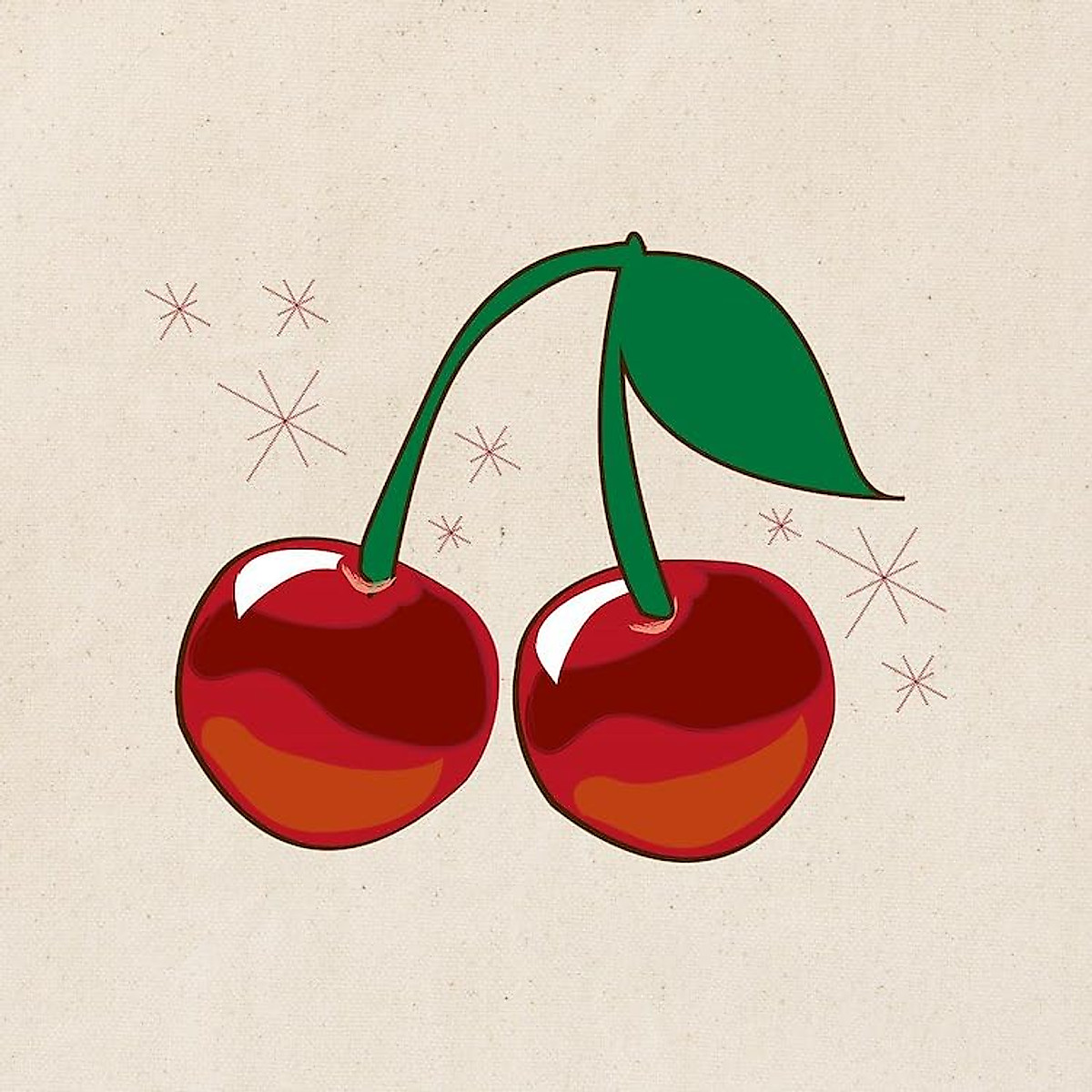 CafePress Sparkling Cherries Tote Bag Natural Canvas Tote Bag, Reusable Shopping Bag